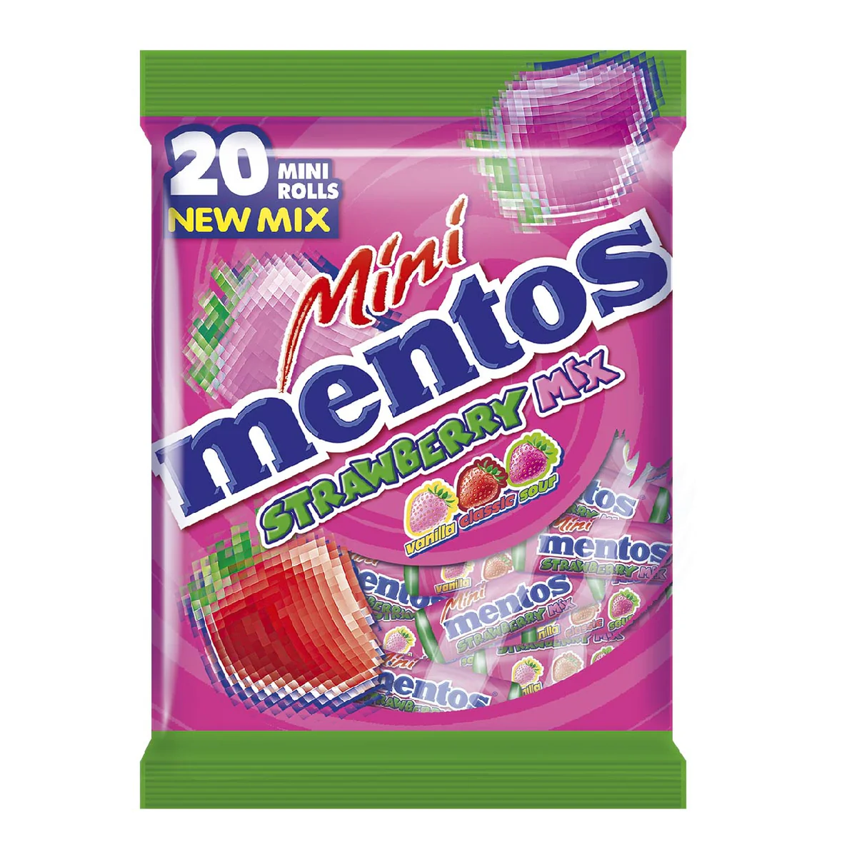 Mentos Mini Strawberry Mix 20's | Tasko Sweets
