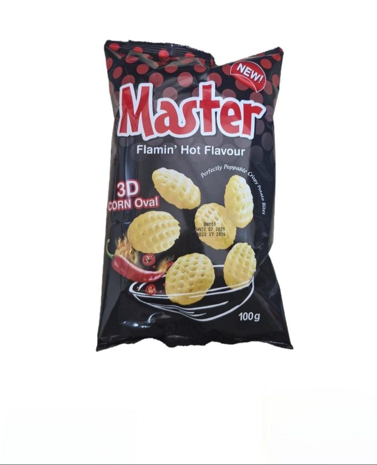 Master Flamin' Hot 3D Corn Oval 100g • Tasko Sweets